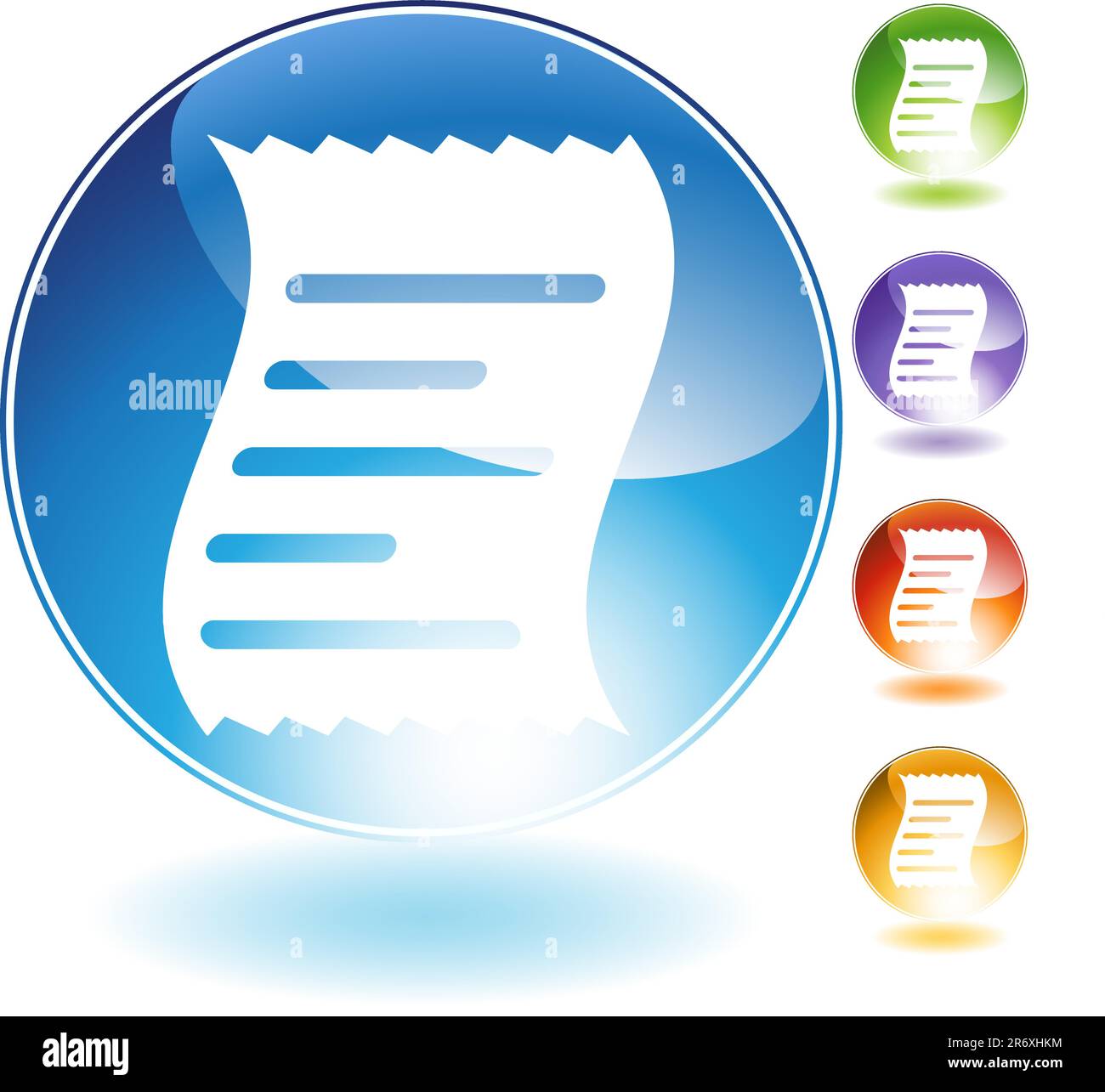 Receipt icon on white Cut Out Stock Images & Pictures - Alamy