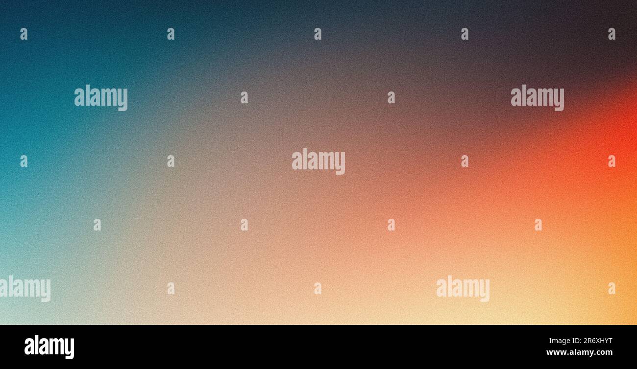 Dark blurred color gradient grainy background teal orange noise texture ...