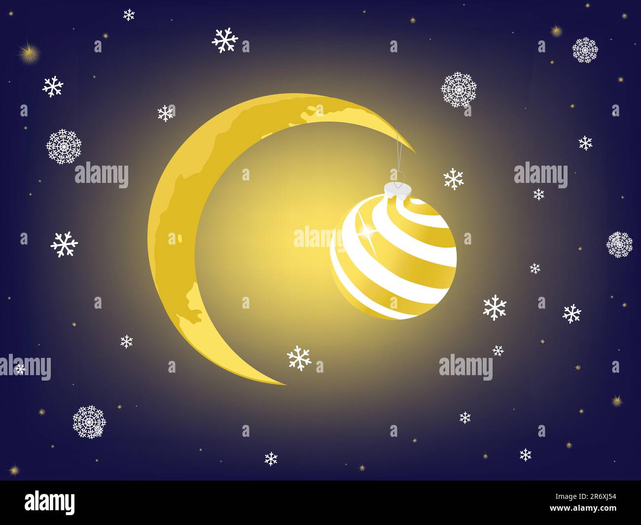 moon on night Christmas sky. vector Stock Vector Image & Art - Alamy