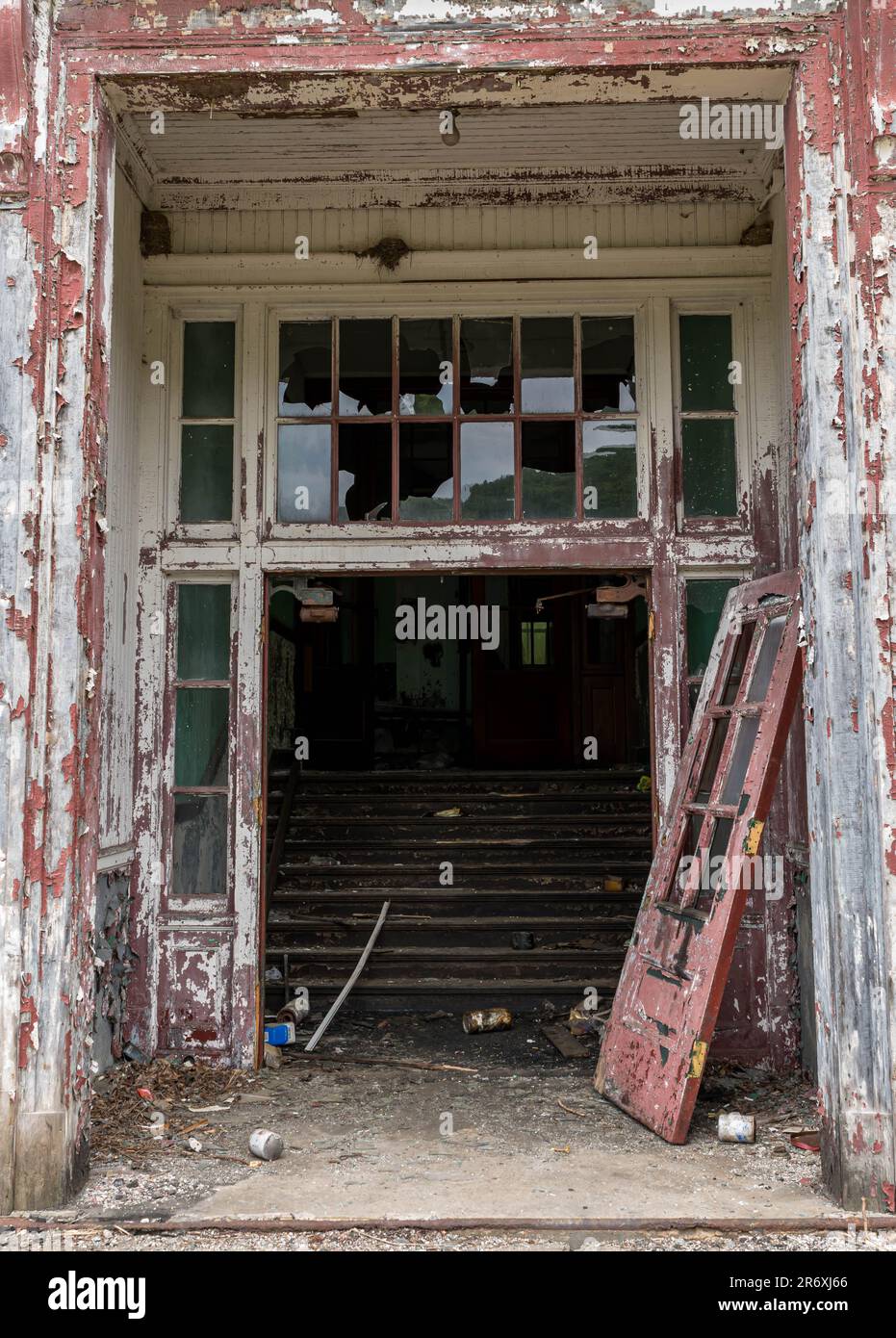 The front entrance to an old abandoned school on State Route 666 in ...