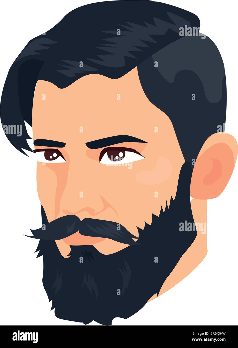 Bearded Brunet icon. Colored vector element from beards collection ...