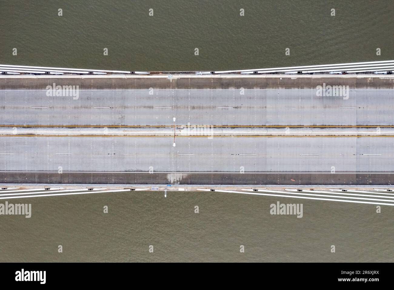 Aerial view of Talmadge Memorial Bridge on a sunny day. The Talmadge ...