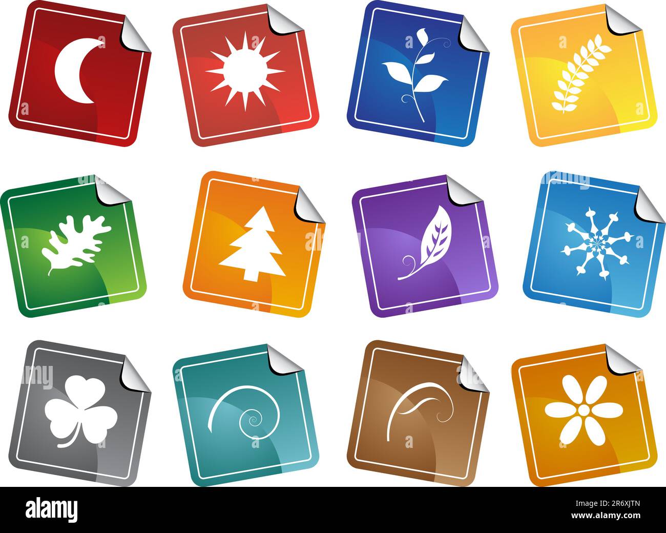 Set organic stickers Cut Out Stock Images & Pictures - Alamy