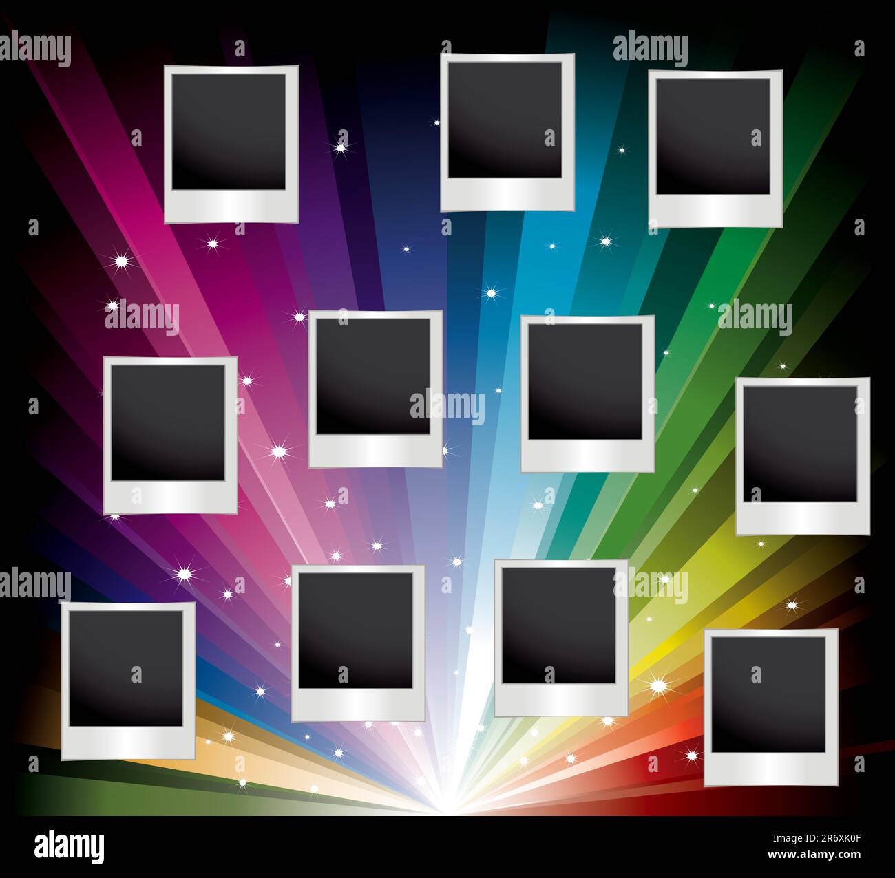 Vector set of blank printed photos on rainbow Stock Vector Image & Art ...