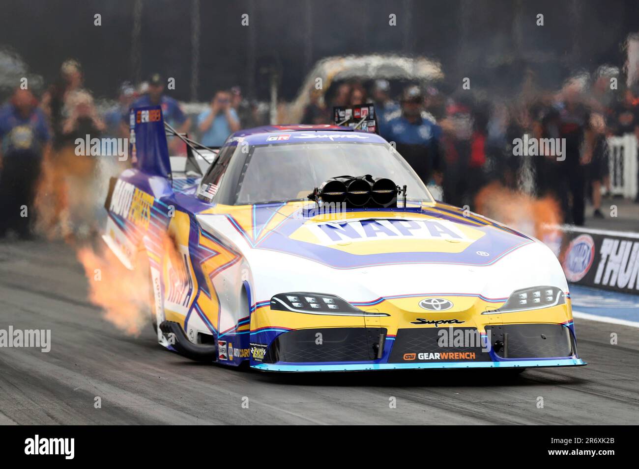 Ron Capps competes in the Funny Car NHRA auto race in Bristol, Tenn ...