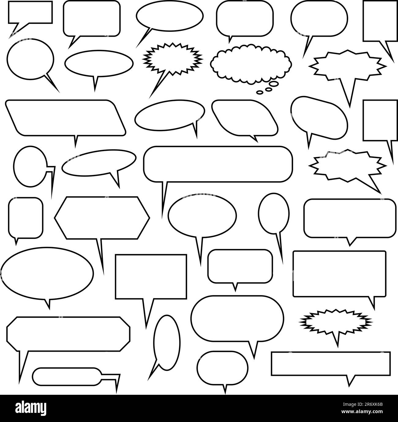 Set of multiple chat icons - black and white Stock Vector Image & Art ...