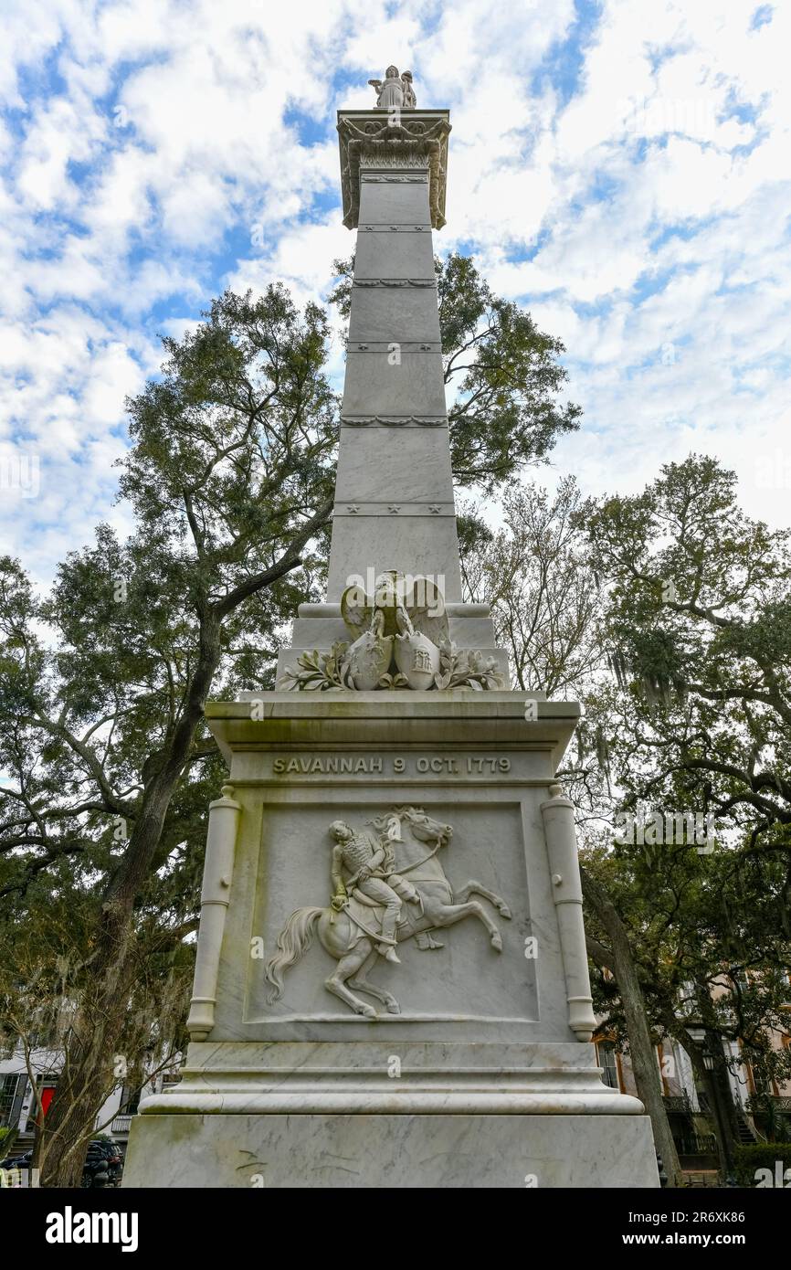 Savannah, GA - Feb 21, 2022: The General Casimir Pulaski Memorial marks ...