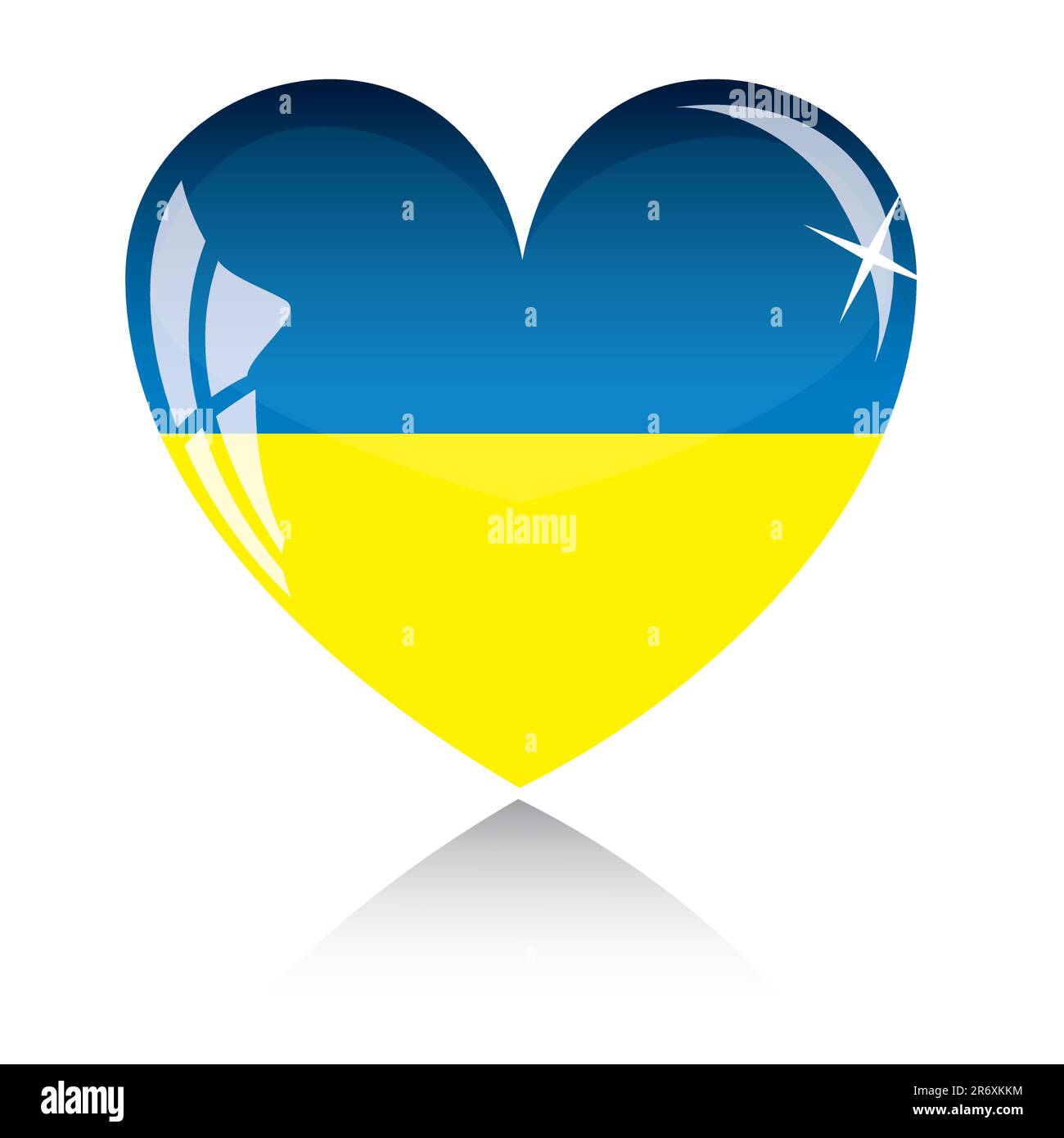 Vector heart with Ukraine flag texture isolated on a white background ...