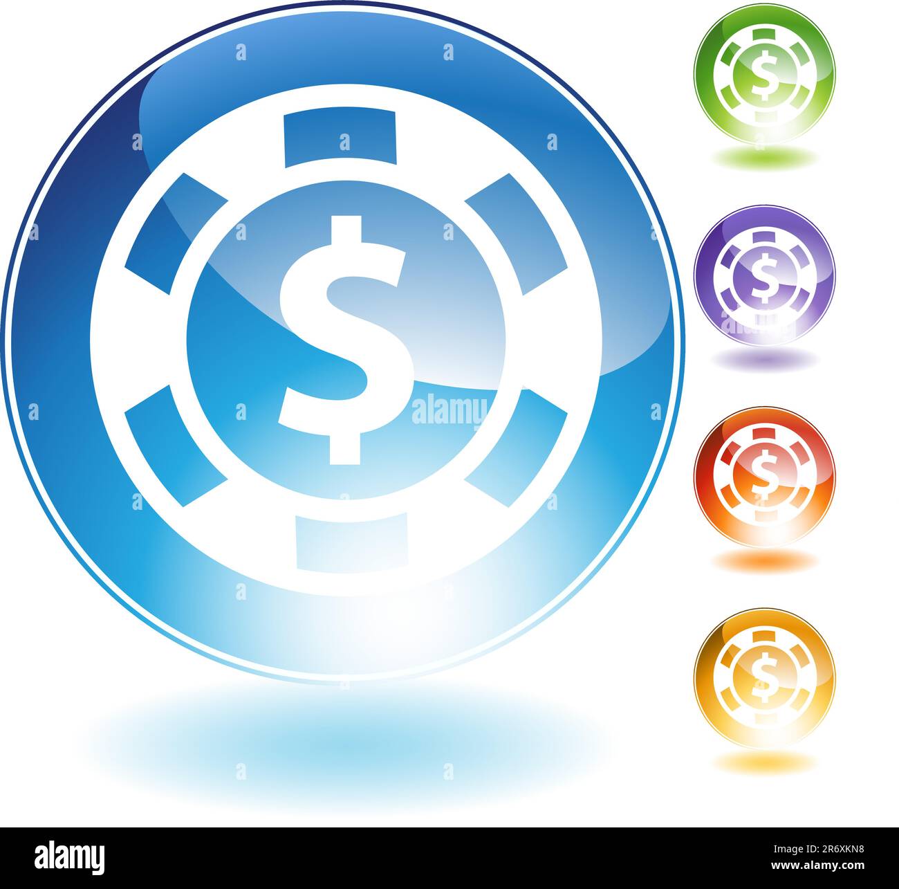 Poker chip crystal set isolated on a white background Stock Vector ...