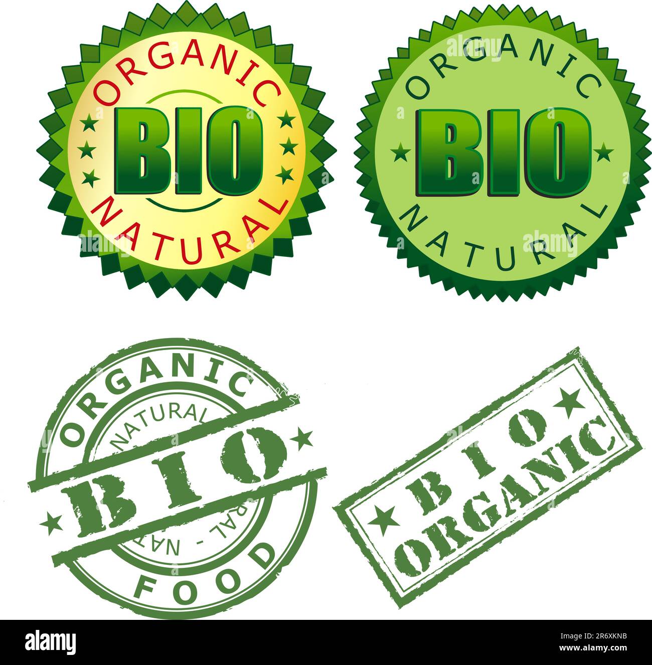 four bio label isolated on withe background Stock Vector Image & Art ...