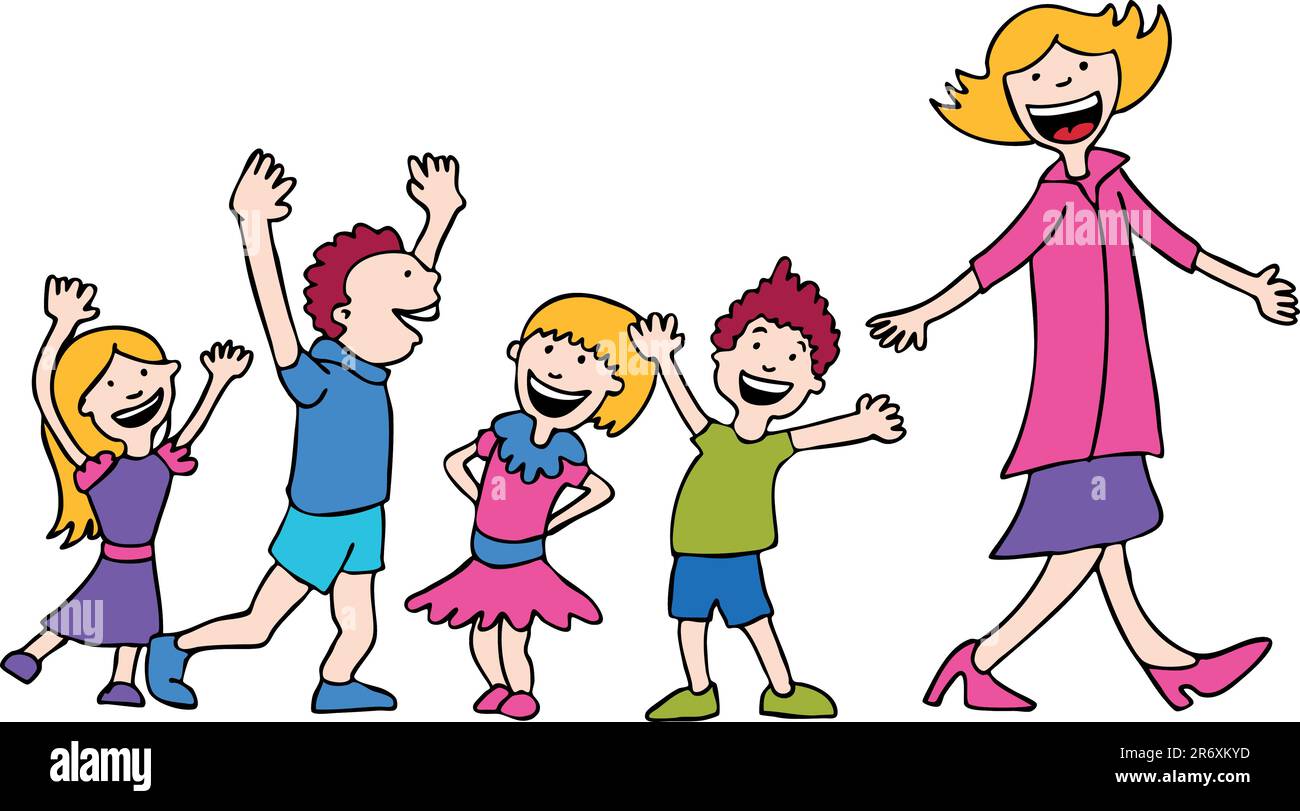 Girl following mother Stock Vector Images - Alamy