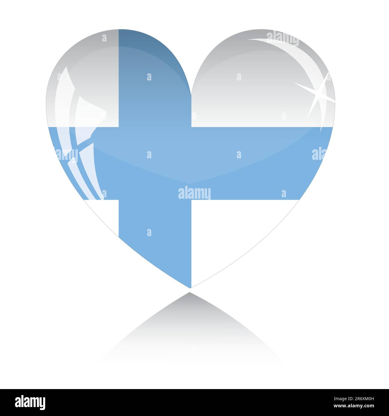 Vector heart with Finland flag texture isolated on a white background ...