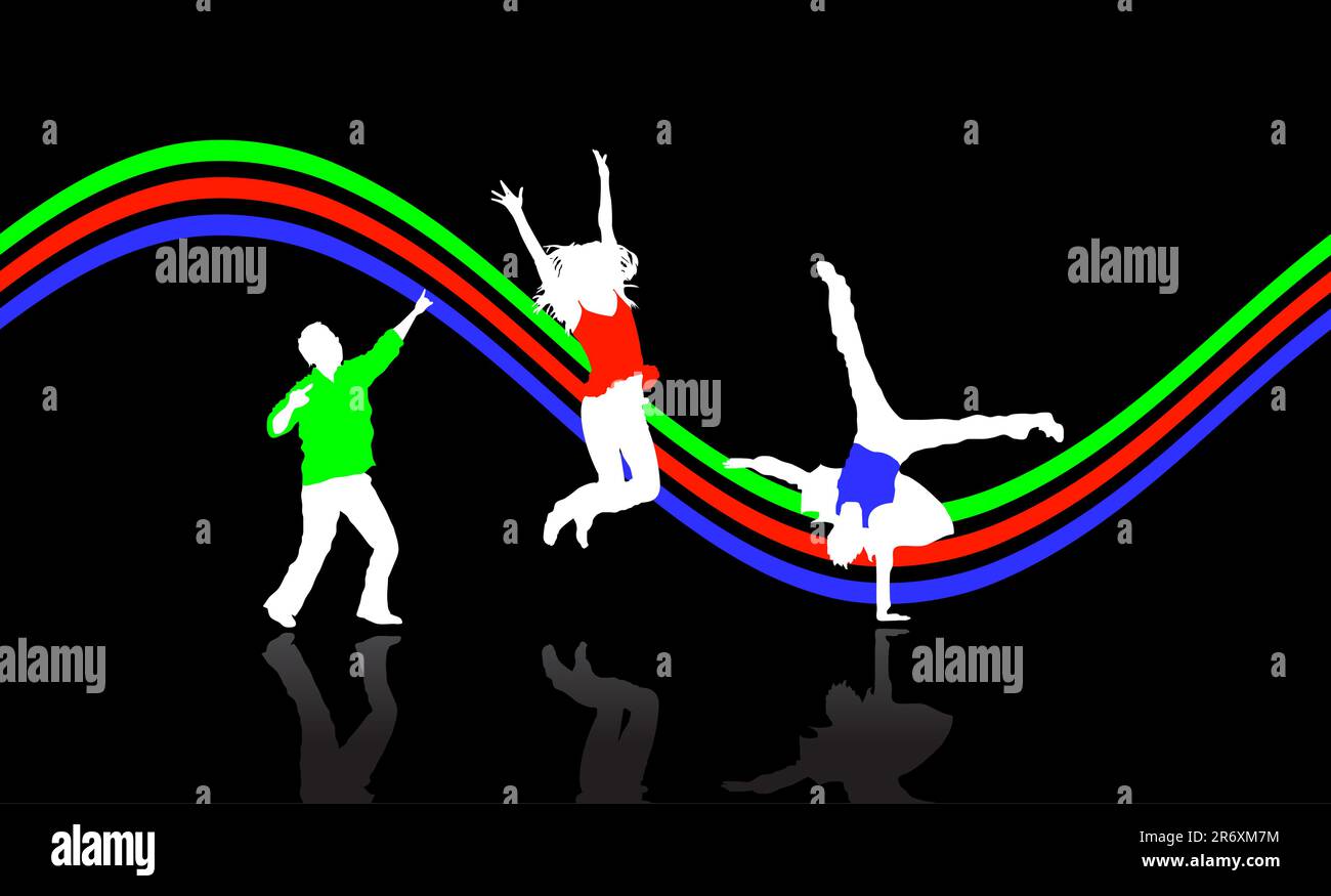 Teen girl dancing club Stock Vector Images - Alamy