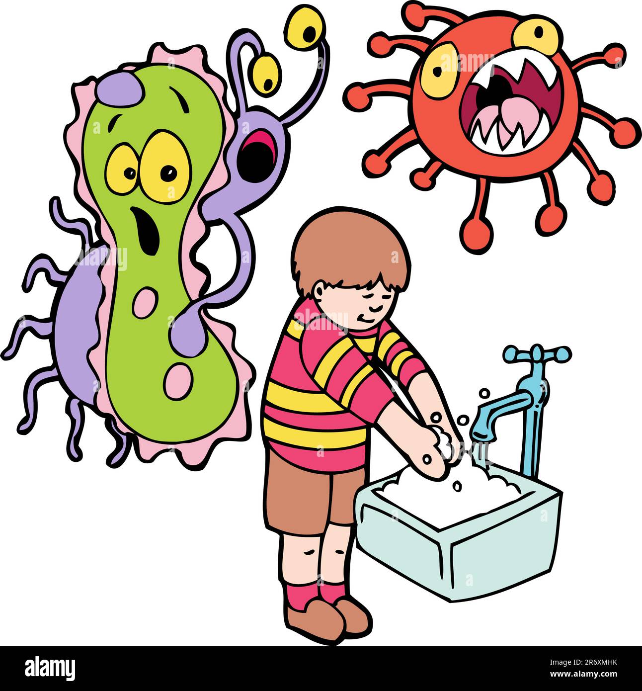 Child washes hands Stock Vector Images - Alamy