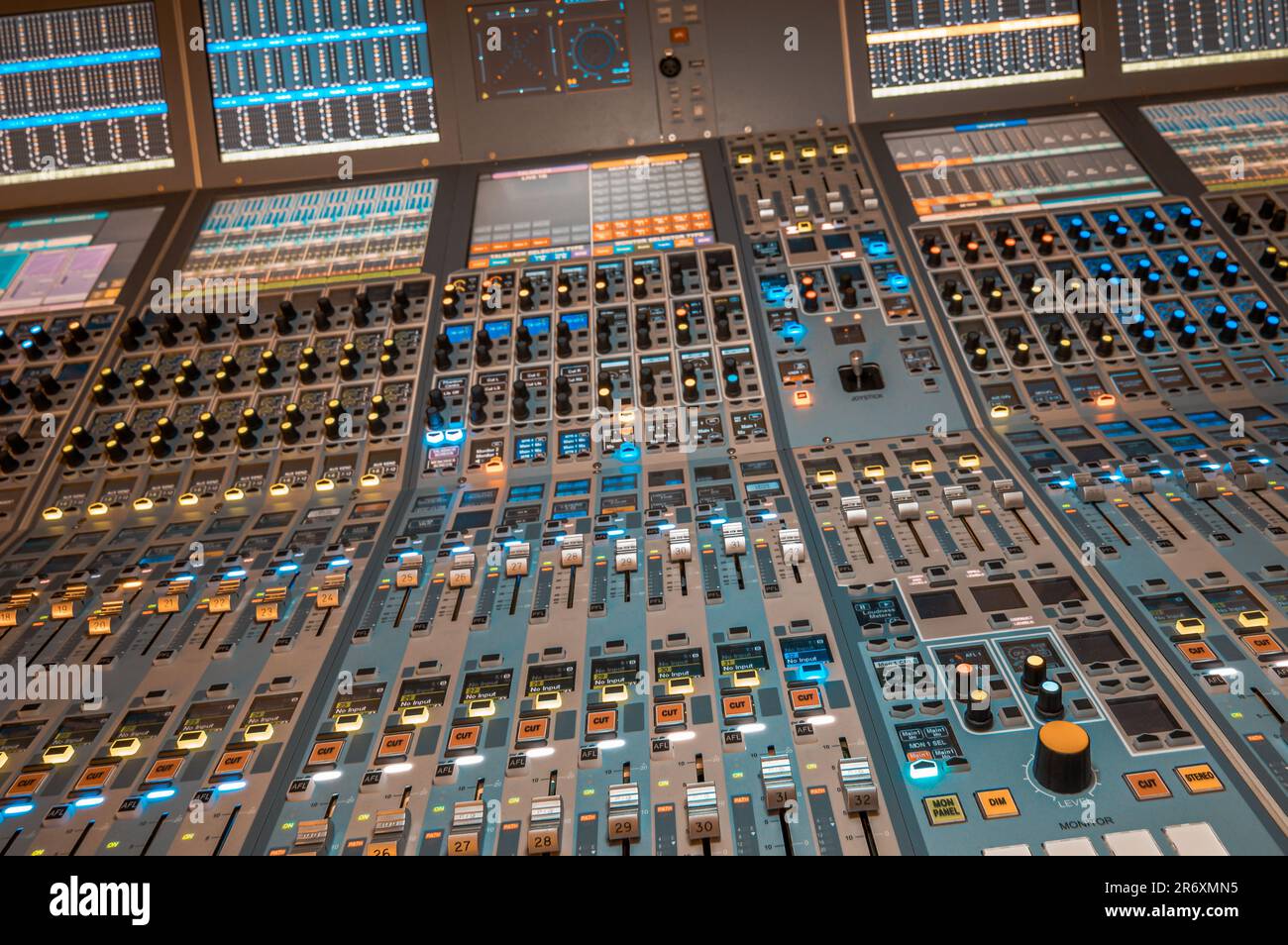 A Calrec Apollo broadcast audio mixing console Stock Photo - Alamy