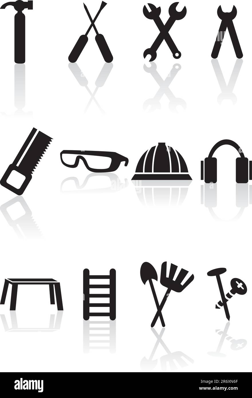 Set of hardware icons in a black style Stock Vector Image & Art - Alamy