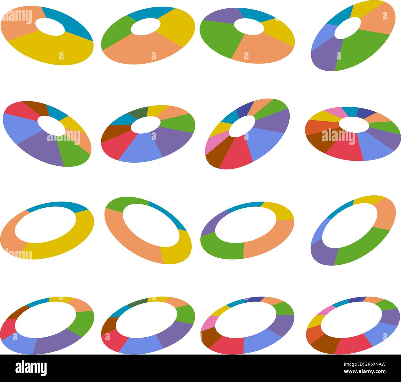 Angled wheel charts isolated on a white background Stock Vector Image ...