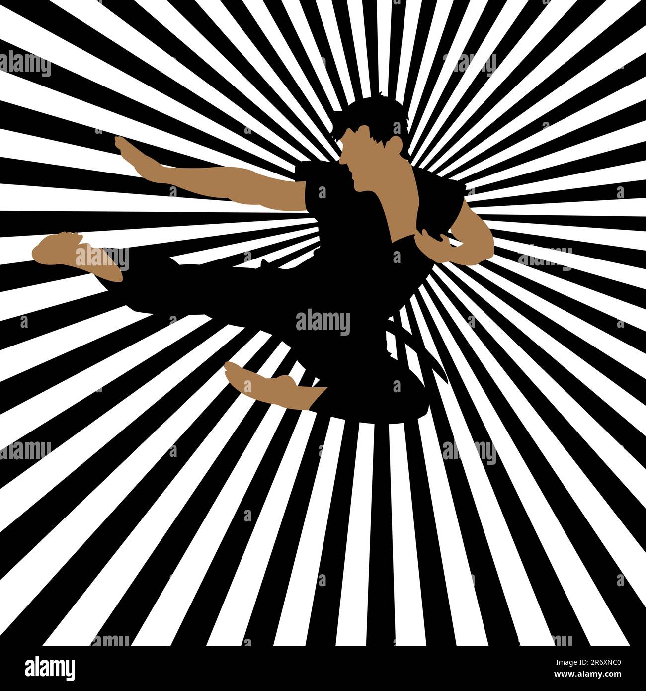 jumping fighter on striped background, vector illustration Stock Vector ...