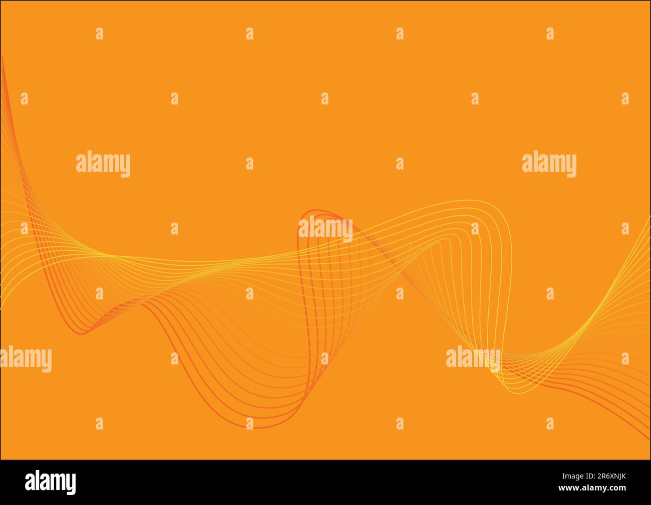 Orange background with abstract design of curves and waves shading from ...
