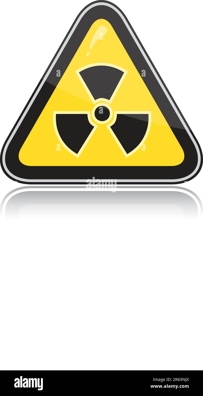 Yellow triangular warning sign of radiation hazards Stock Vector Image ...