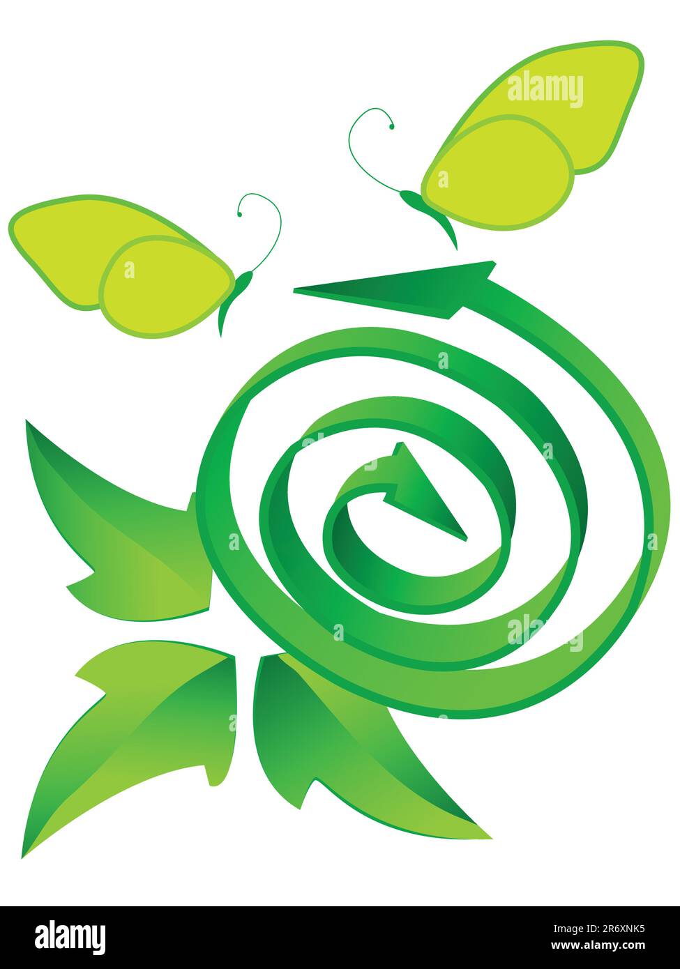 Arrow a symbol ecological recycled with butterflies in a vector Stock ...