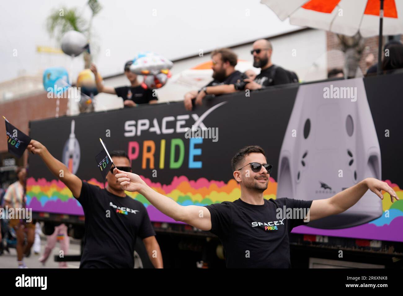 Members of SpaceX Pride march at the LA Pride Parade in Los Angeles ...
