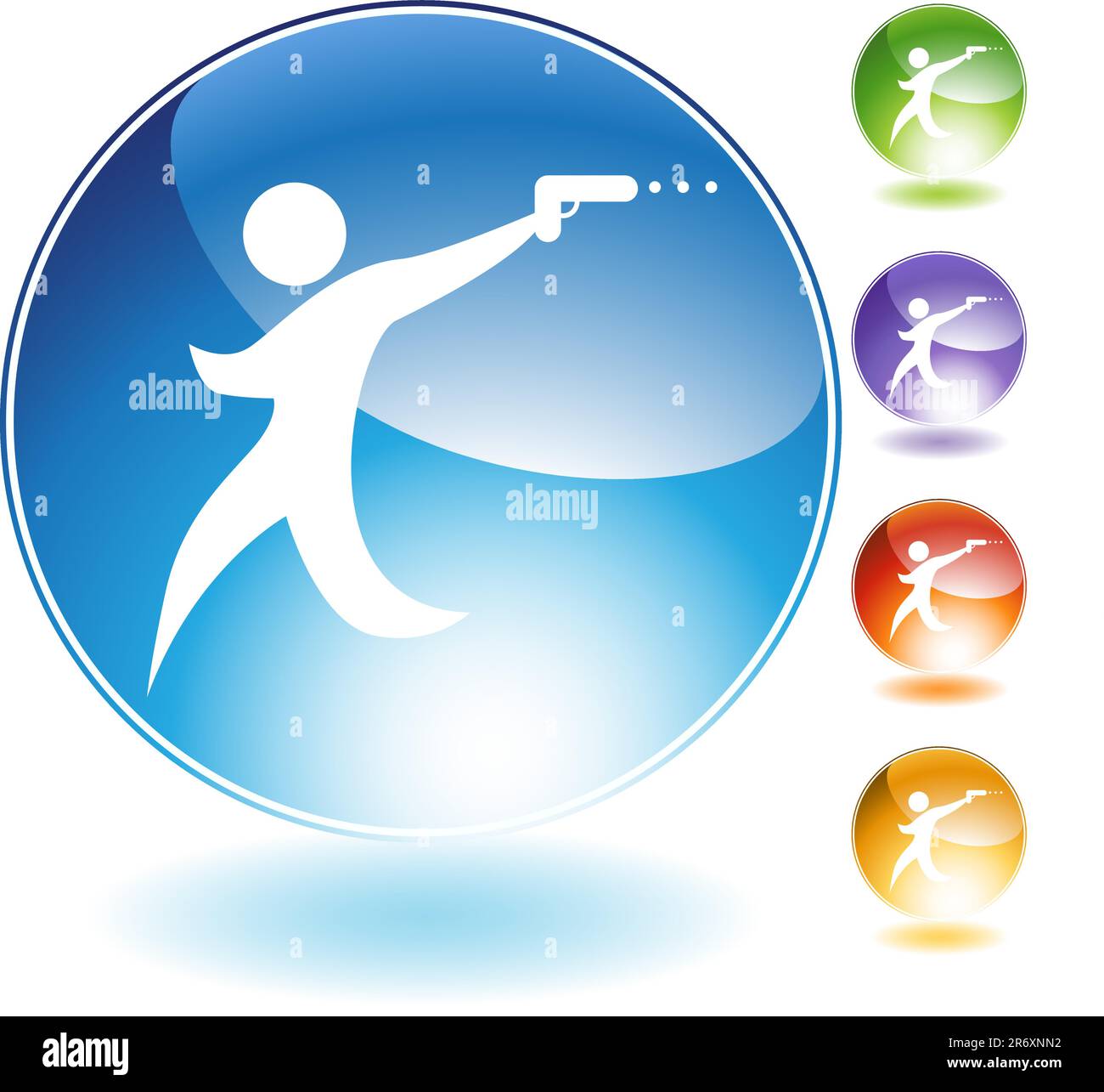 Gun man crystal isolated on a white background Stock Vector Image & Art ...