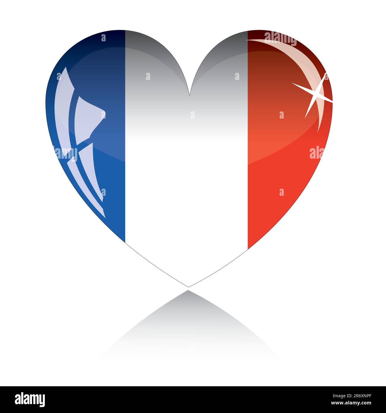 Vector heart with France flag texture isolated on a white background ...