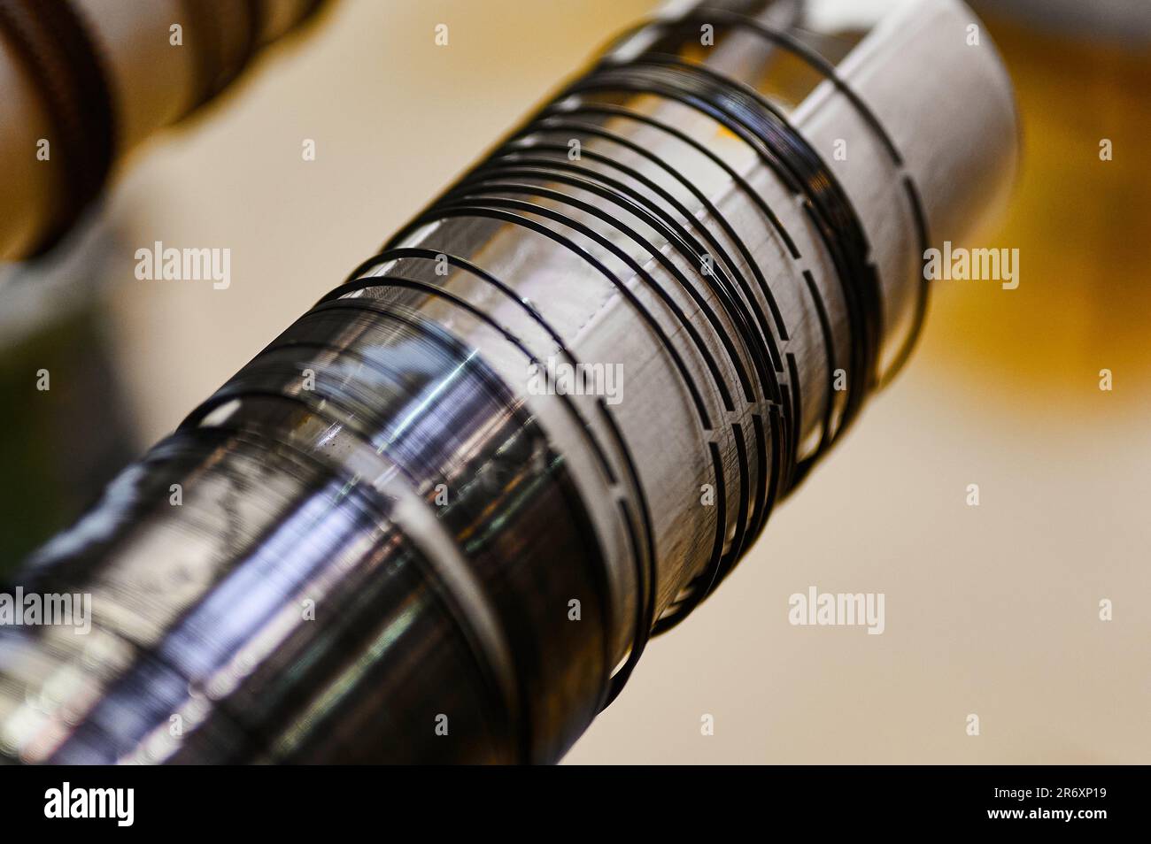 Piston rings for automobile engines at production process Stock Photo ...