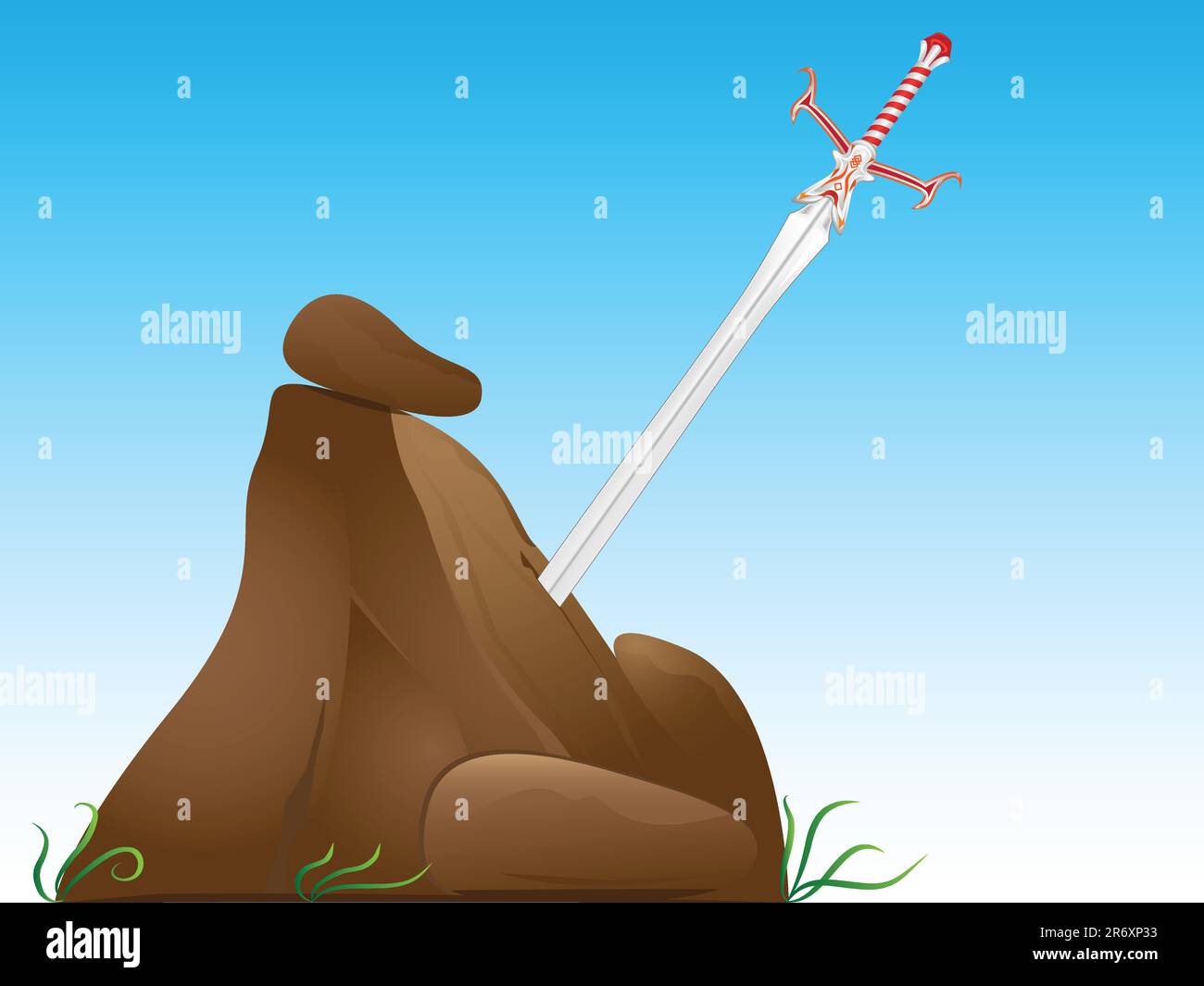 Legendary steel sword of king artur in a vector Stock Vector Image ...