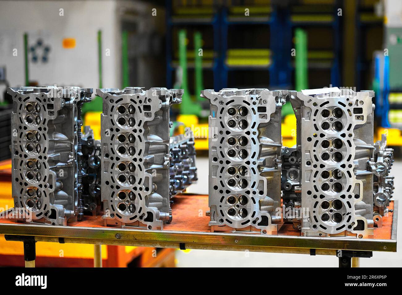 Aluminum cylinder heads of auto engine ready for assembling Stock Photo ...