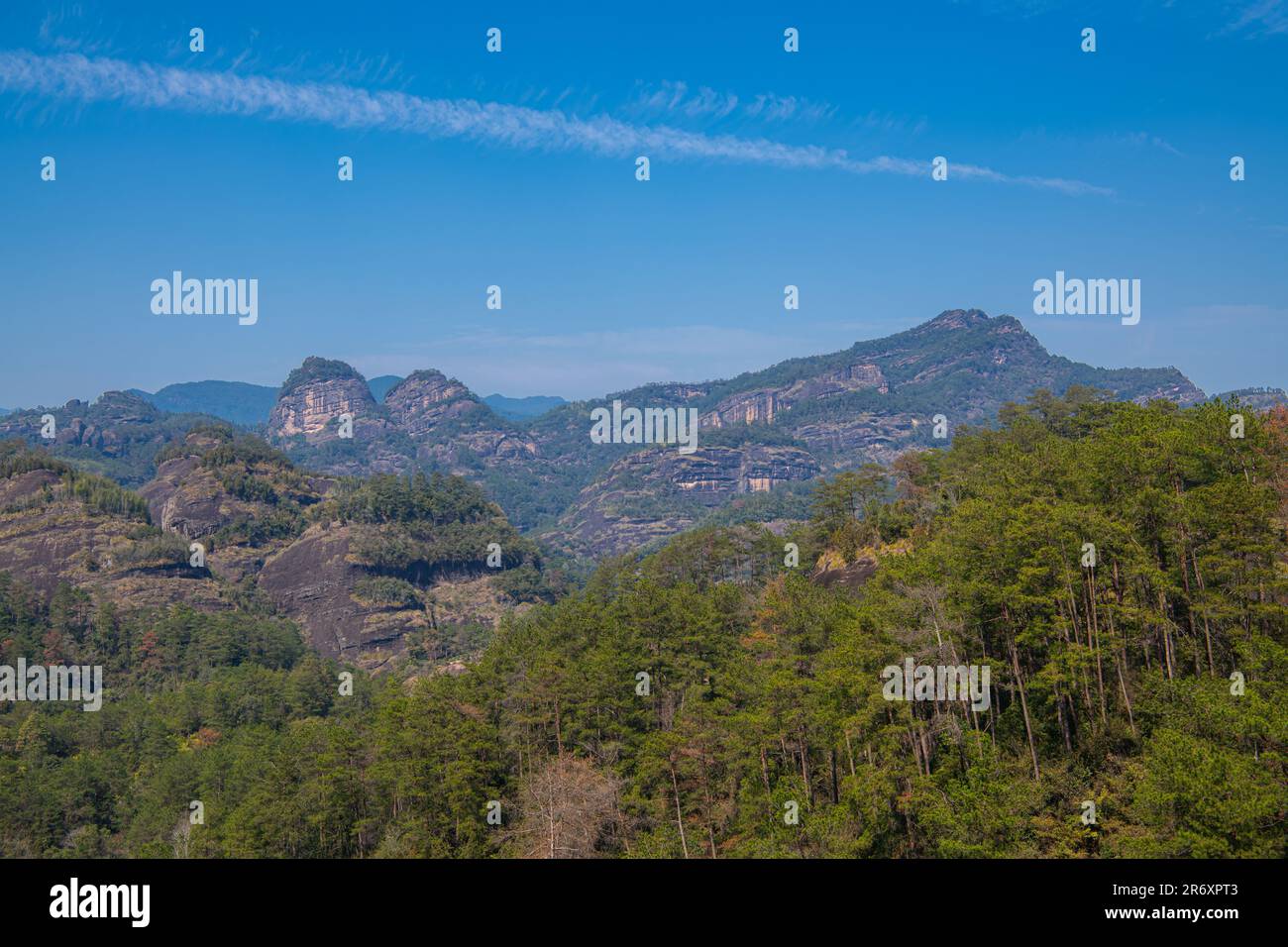 Huxiao Rock scenic spot of Mount Wuyi. The Mount is located in Nanping ...