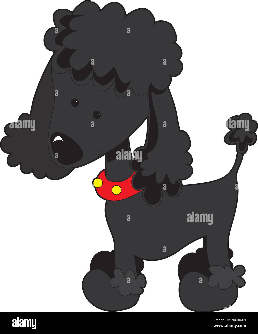 A black cartoon poodle isolated on a white background Stock Vector ...