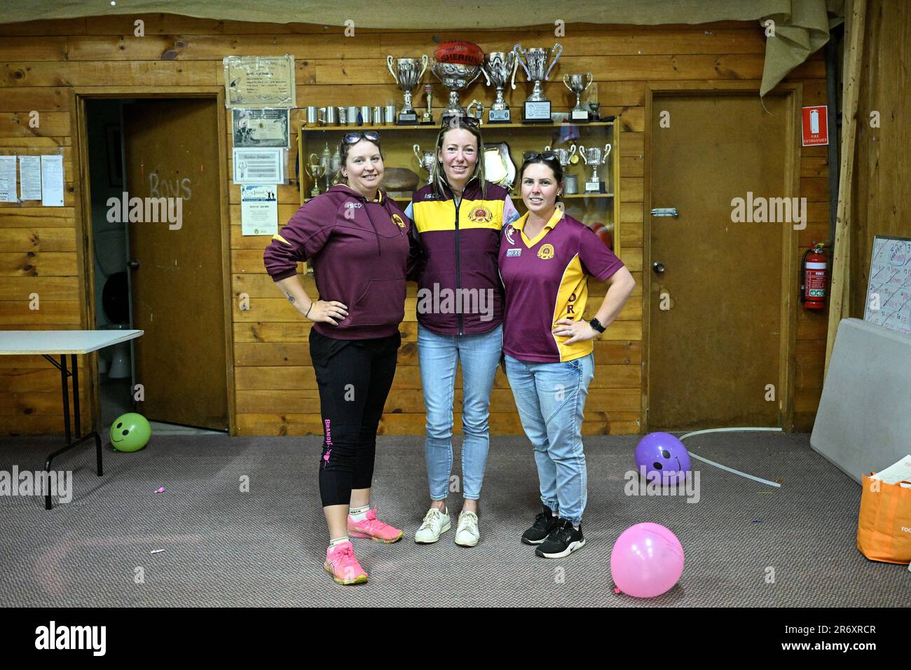 (L-R) Chloe Watson, Nicole Conley and Abbey Lewis pose for a photograph ...