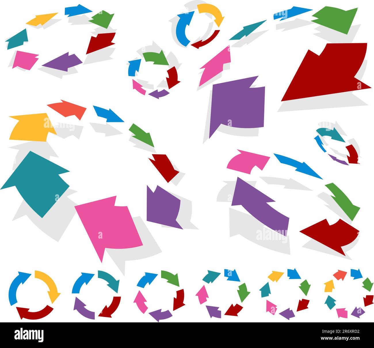 Circular arrow graph set isolated on a white background Stock Vector ...