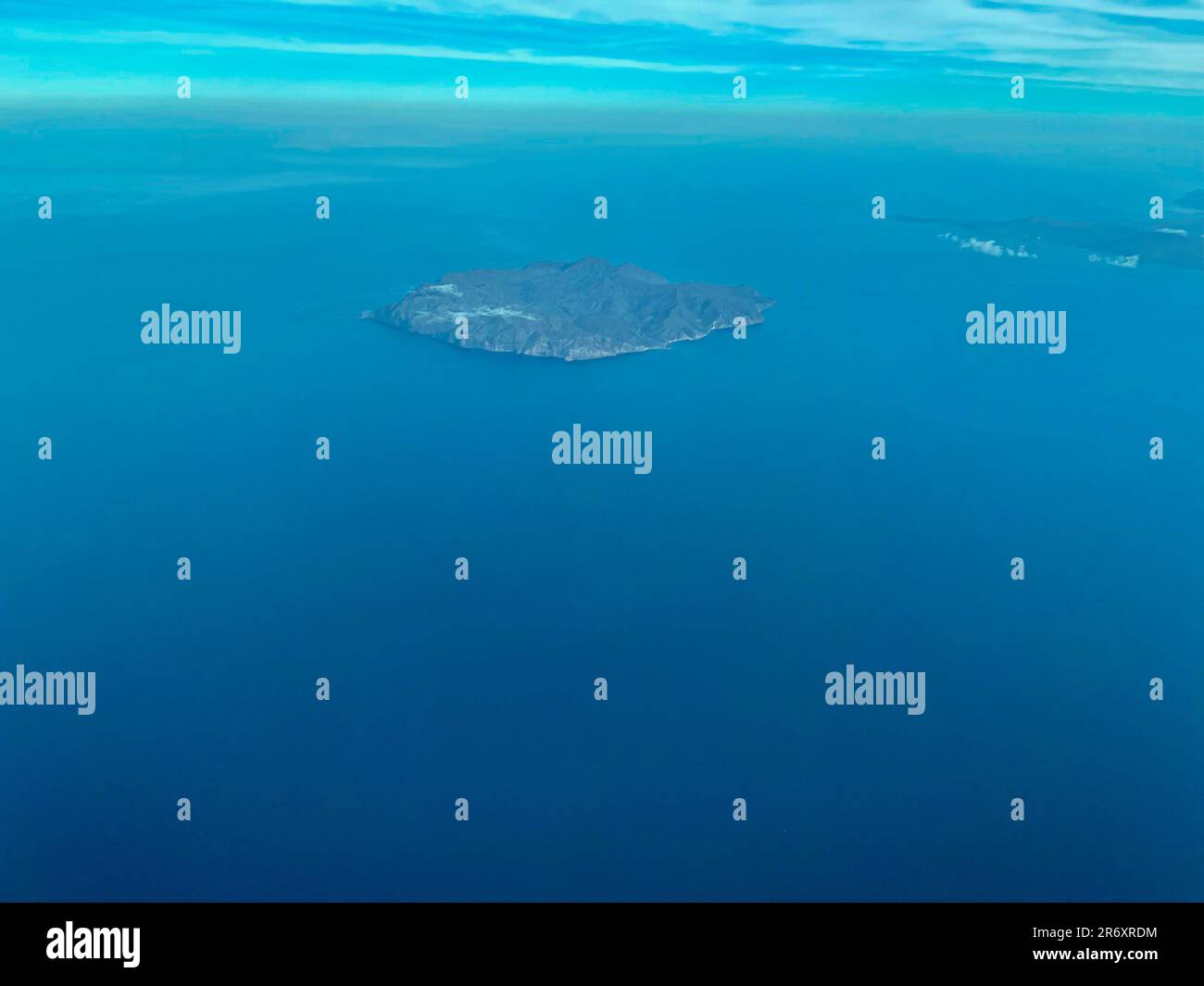 Aerial view of Shark Island. Island of Mexico in the Gulf of California ...
