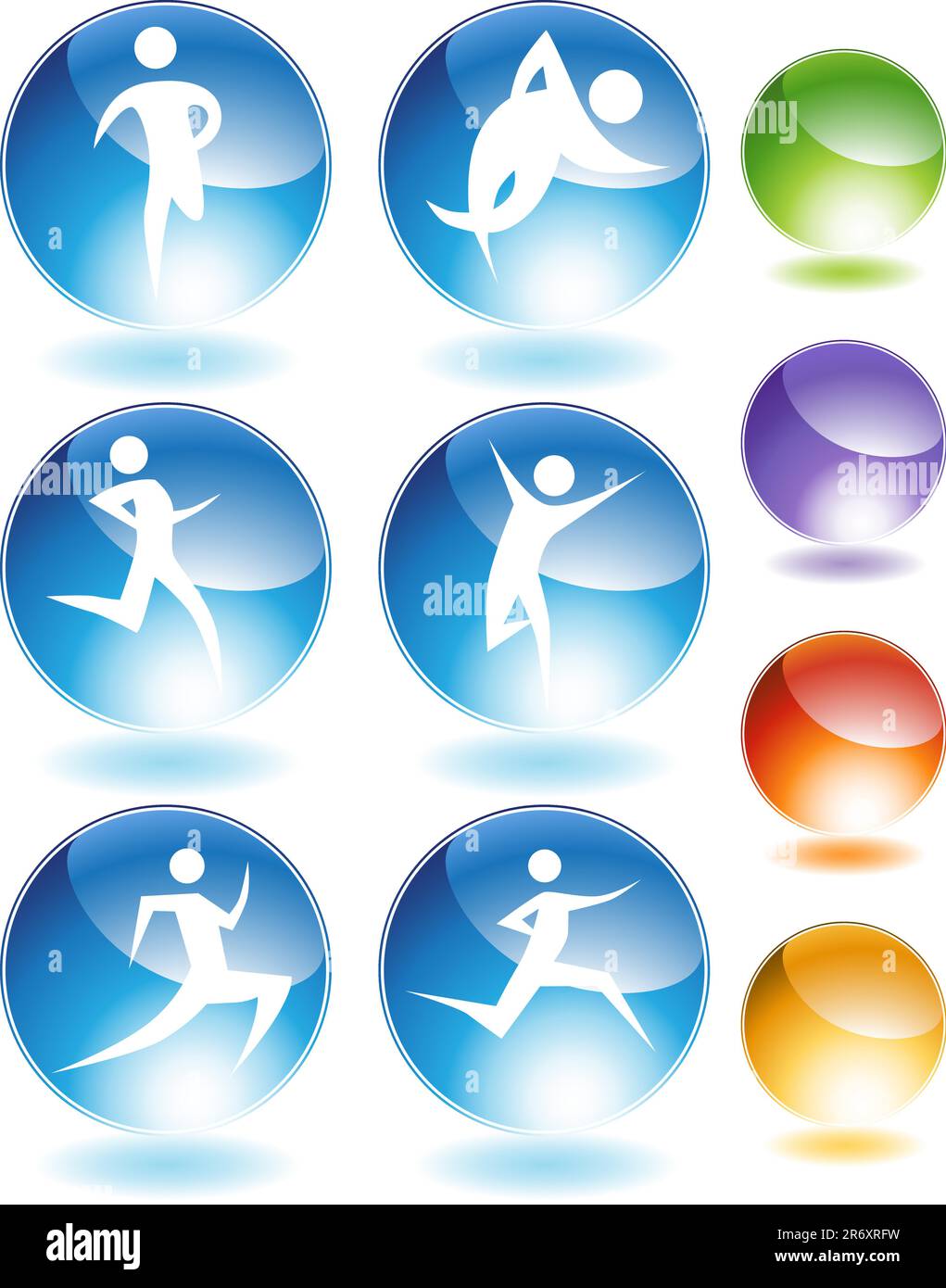 Runner stick crystal set isolated on a white background Stock Vector ...