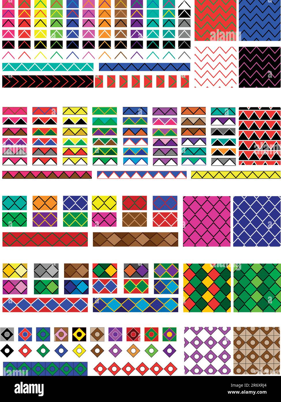 Vector, eps8. 5 Different swatch patterns in multiple colors ready to ...