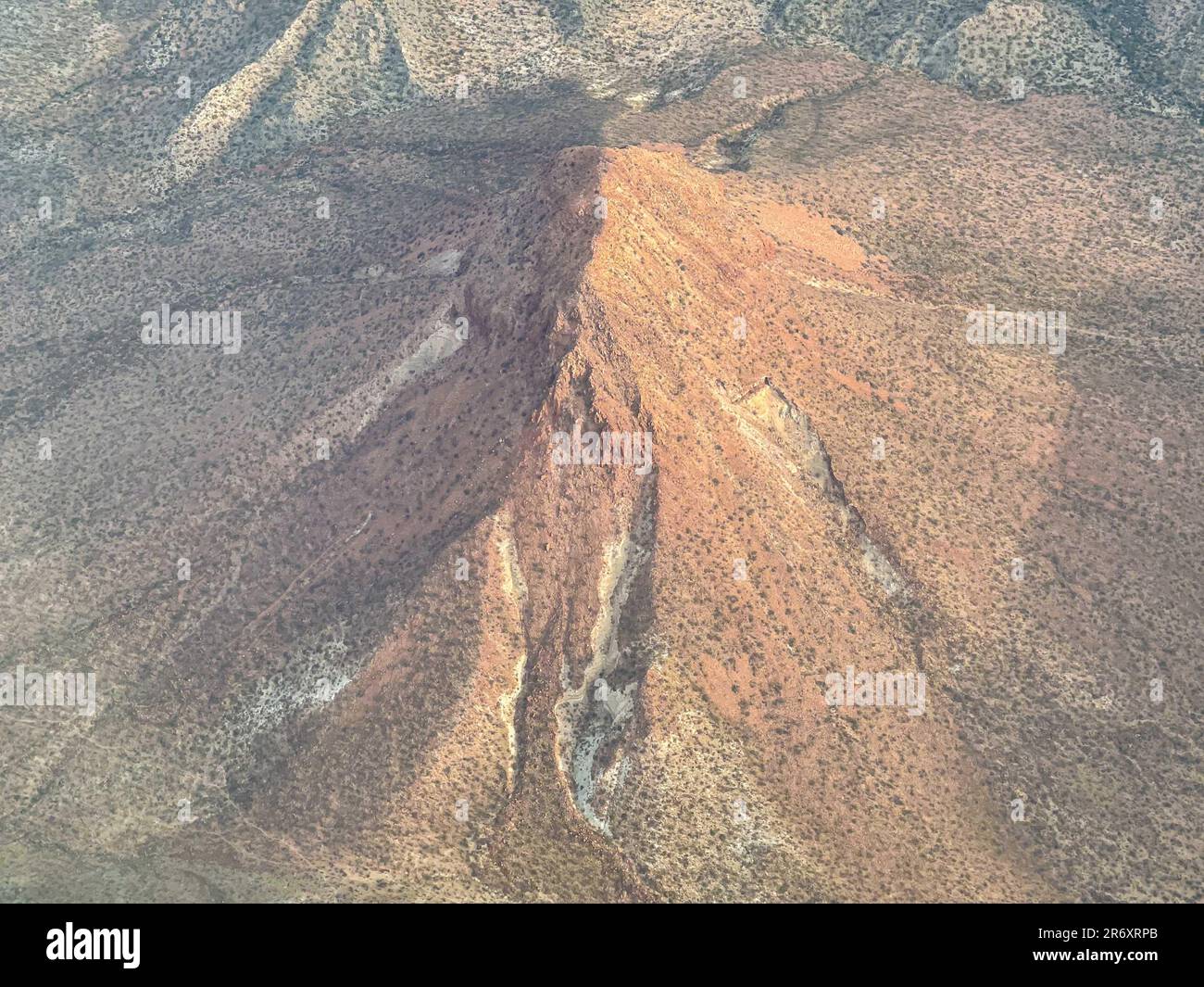 Aerial view of the desert and the mountains of Baja California Sur from ...