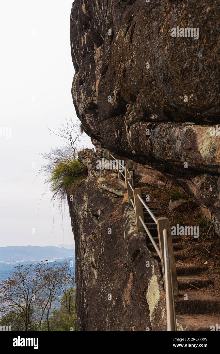 Old stairway up the mountain. Wu Yi Shan mountains. Fujian, China ...