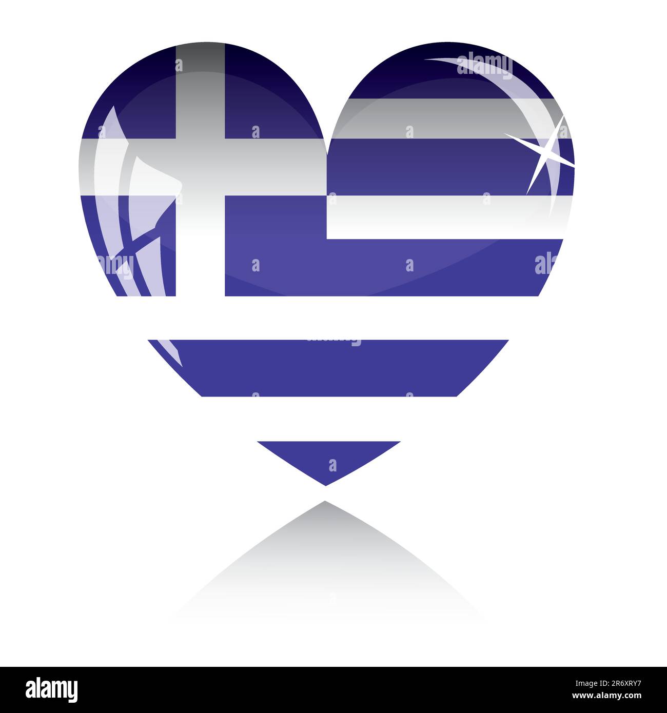 Vector heart with Greece flag texture isolated on a white background ...
