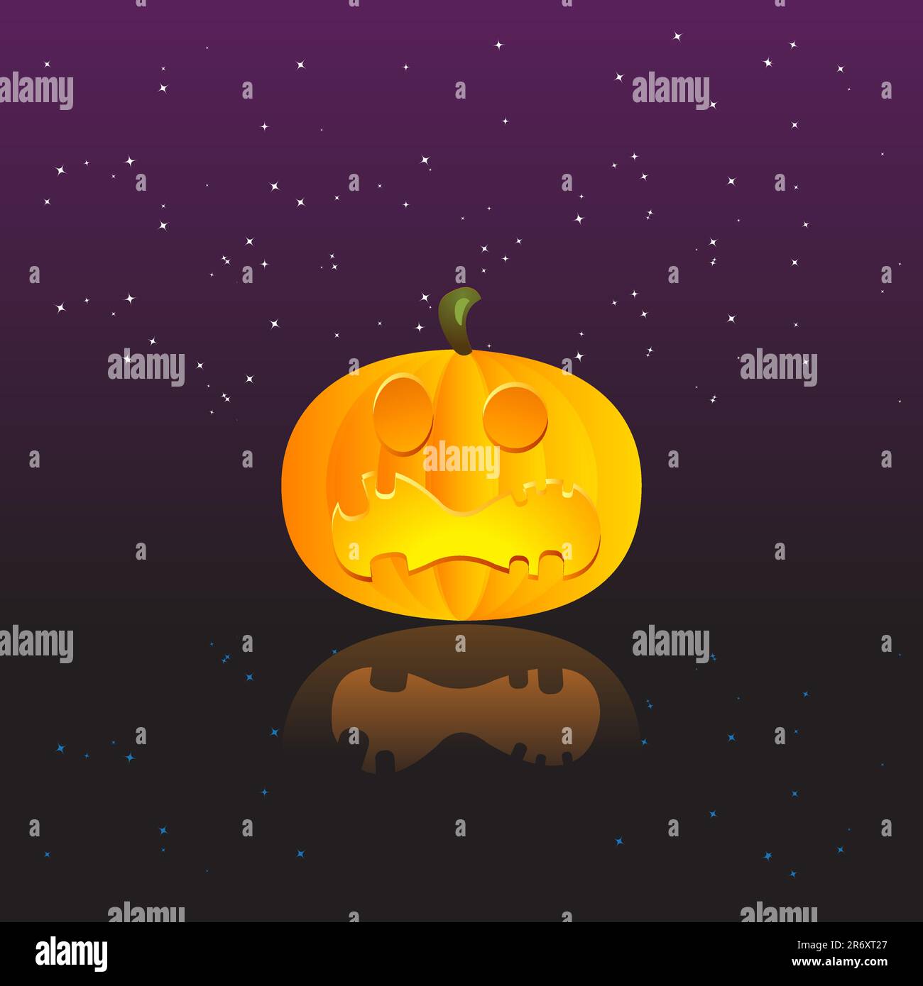 Halloween pumpkin with reflection, vector illustration for your design ...