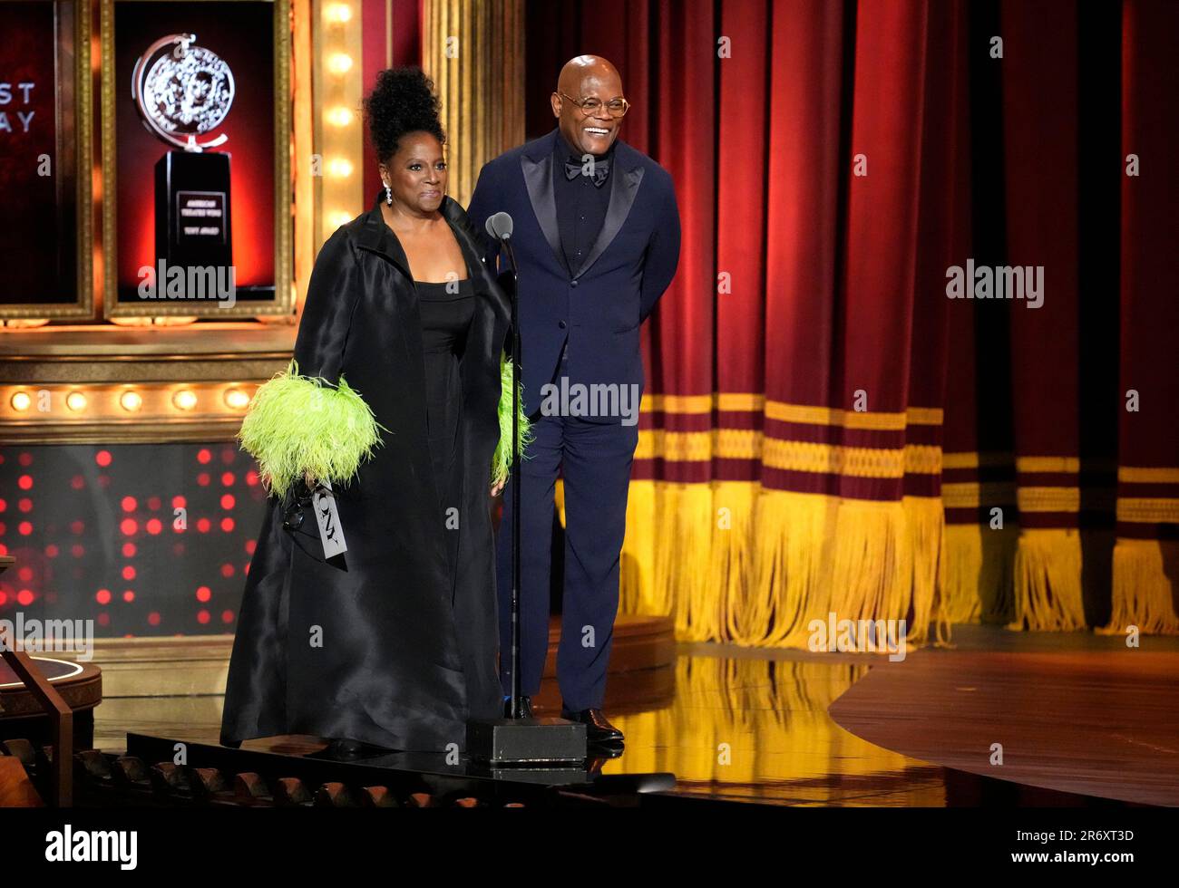 LaTanya Richard Jackson, left, and Samuel L. Jackson present the award ...