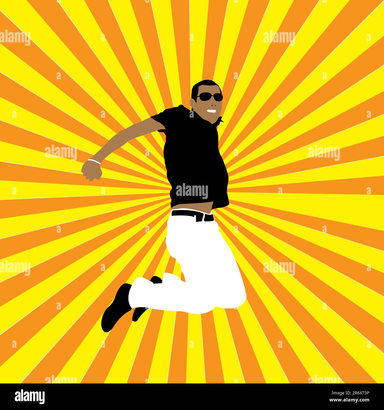 happy man on sunny background, vector illustration Stock Vector Image ...