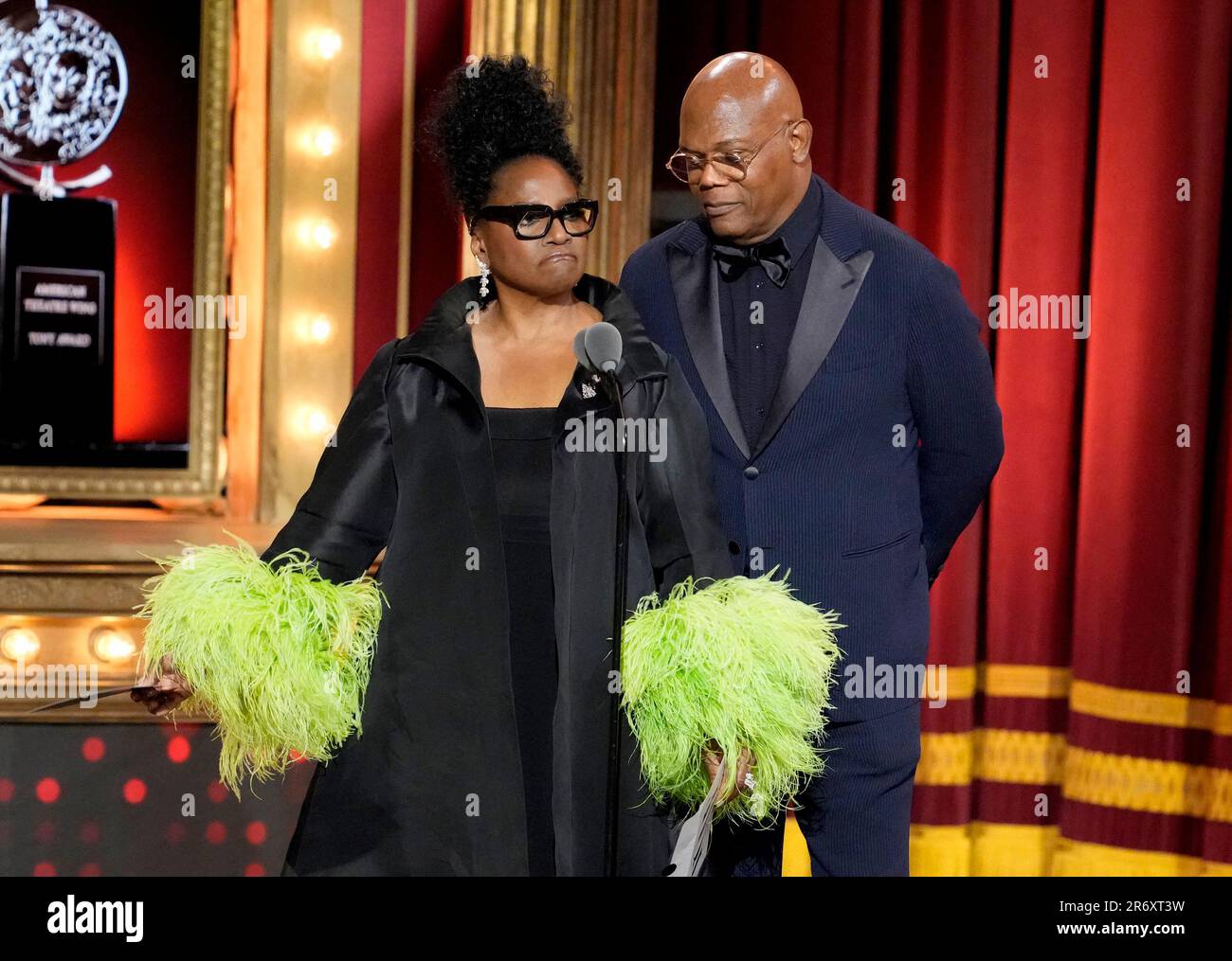 LaTanya Richard Jackson, left, and Samuel L. Jackson present the award ...