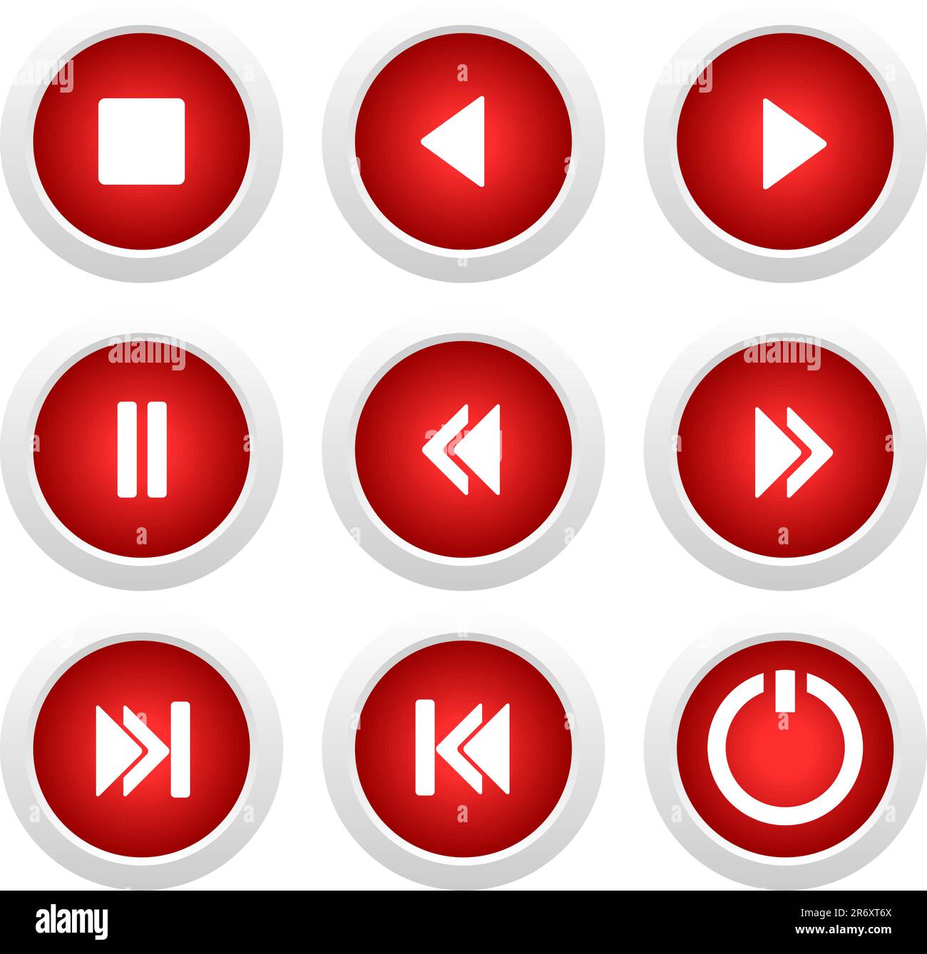 Music red buttons set - vector Stock Vector Image & Art - Alamy