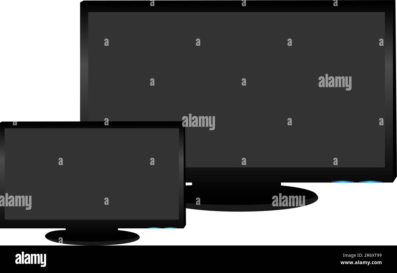 Realistic illustration of plasma LCD TV. Vector Stock Vector Image ...