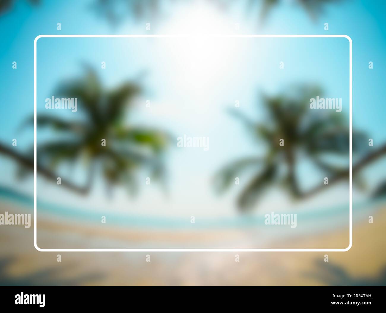 White line frame border with empty blank space for text on blurred ...
