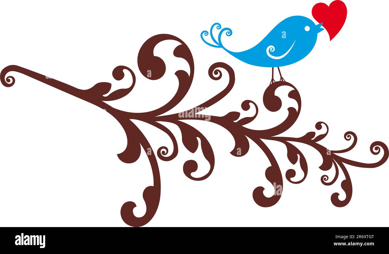 Stylized red bird on Cut Out Stock Images & Pictures - Alamy