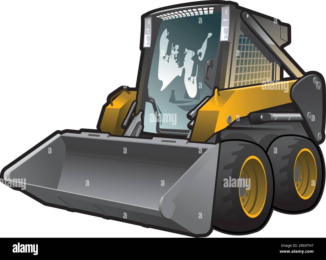 A small skid loader. Simple gradients only - no gradient mesh Stock ...